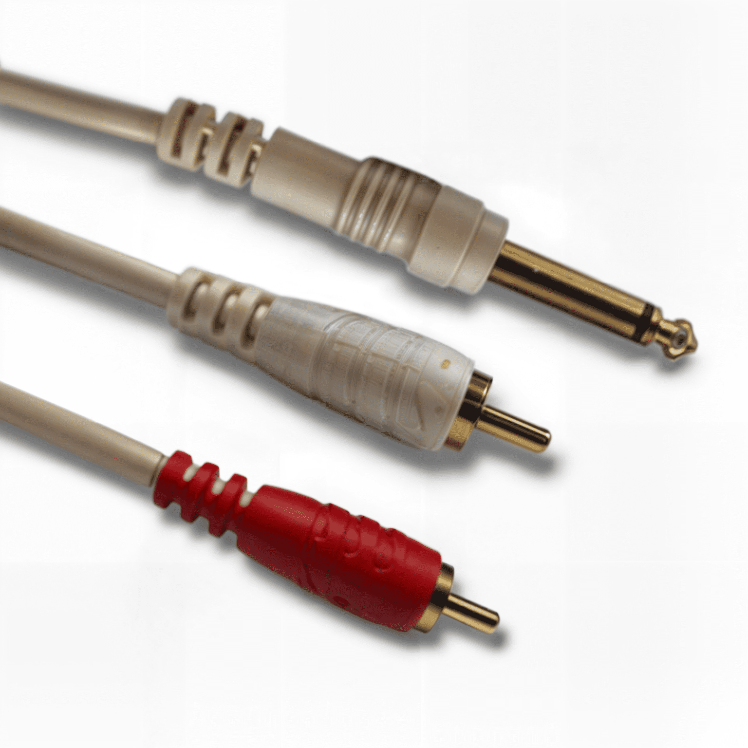 JSJ 3321B Premium 6.35mm Mono Male to Dual RCA Audio Cable - bilal ...